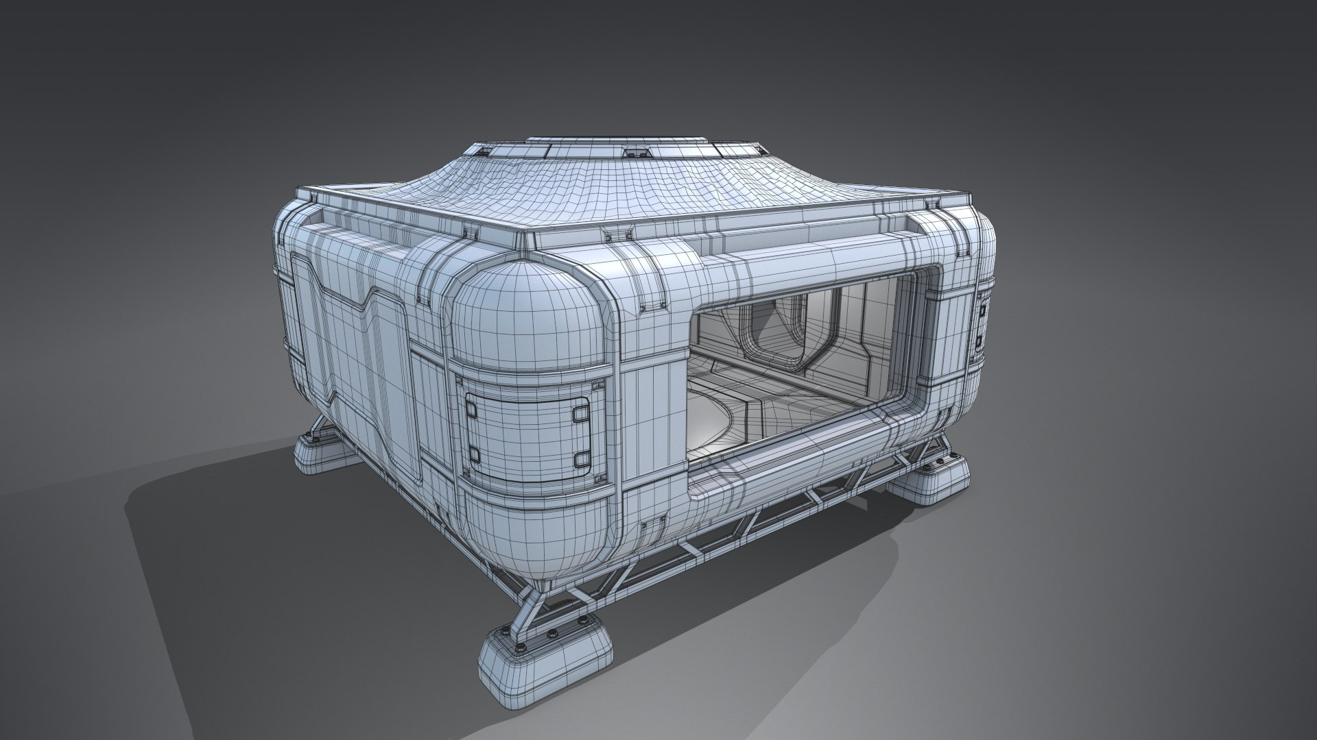 Sci-fi modular building interior 3D - TurboSquid 1444621