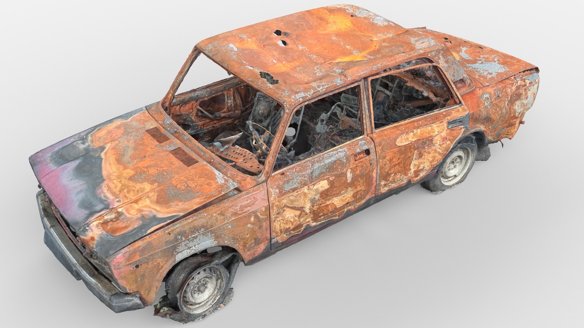 3D Burned Car Wreck 04 Model - TurboSquid 2081218