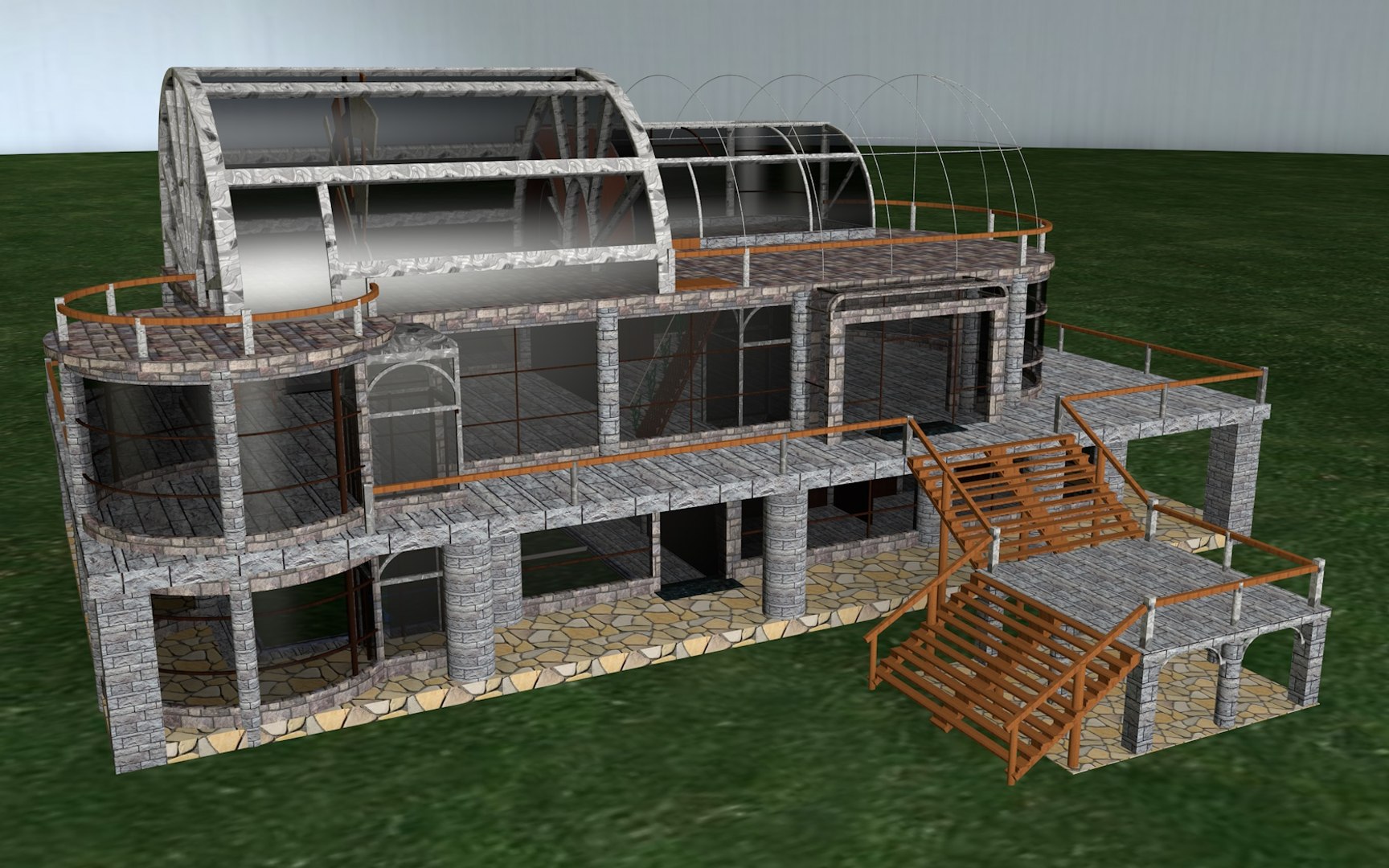 C4d Country House Modern Style