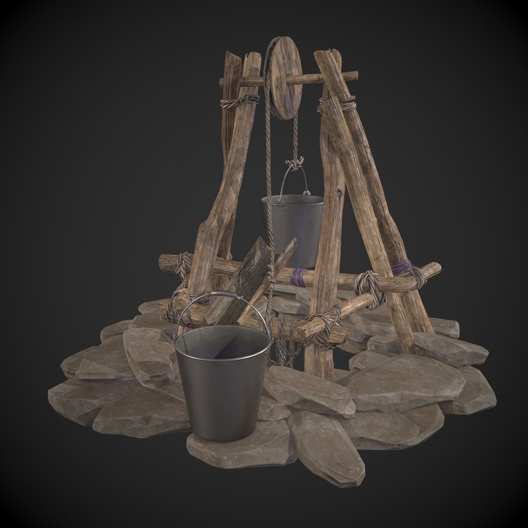 Primitive Makeshift Well 3D Model - TurboSquid 2149316