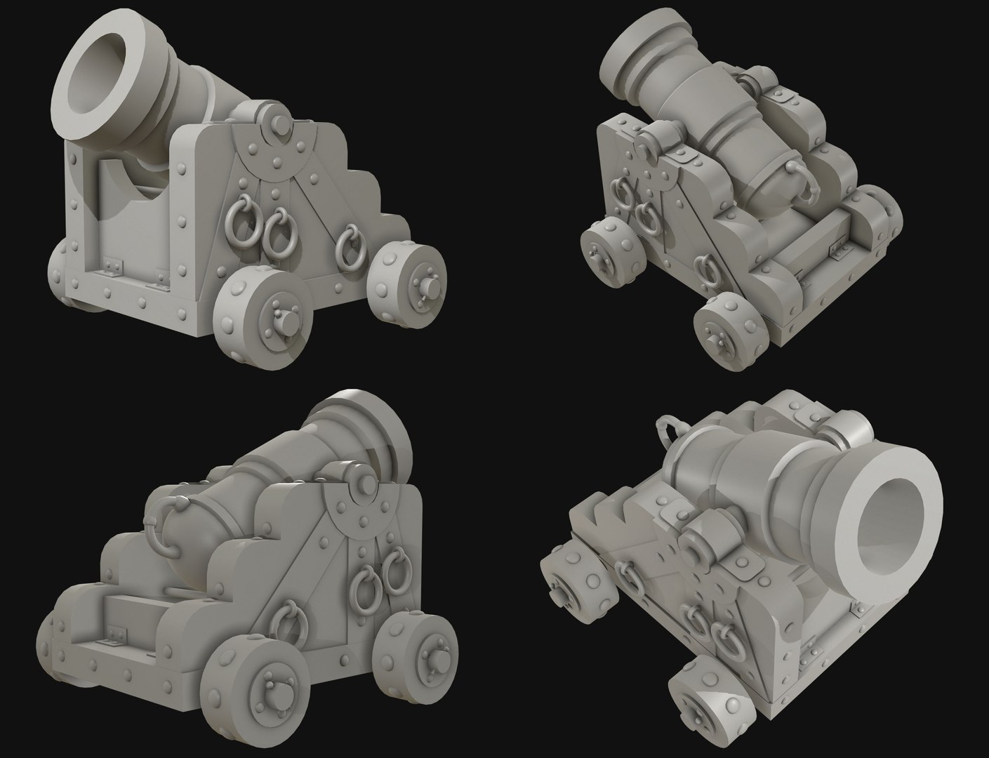 3D Mortar Cannon-1-Old Version - TurboSquid 2304906
