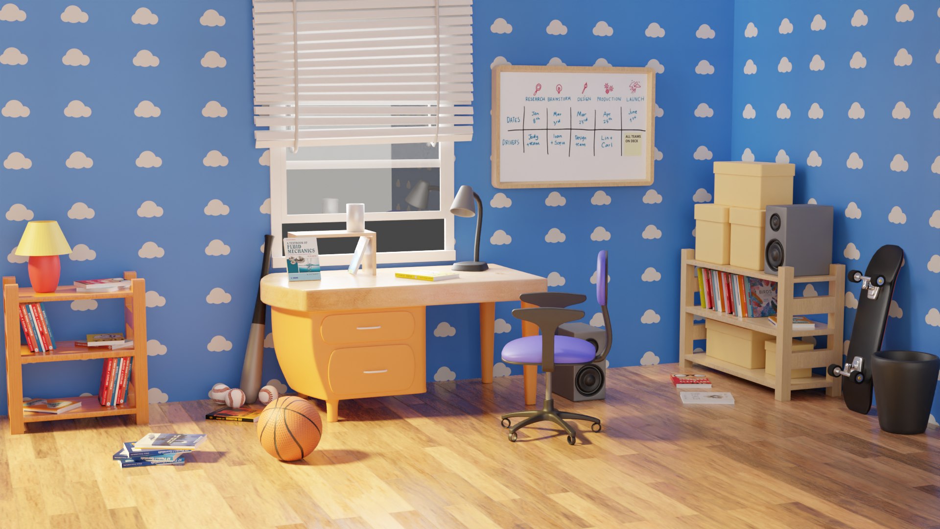 Workspace Cartoon Style 3D model - TurboSquid 1835818