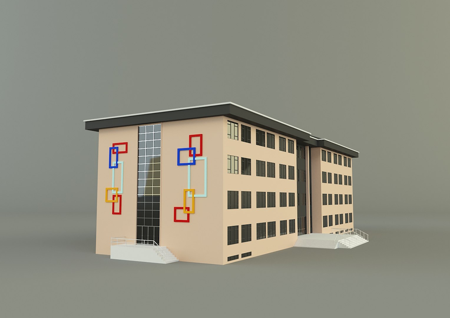 School Building Design 3D Model - TurboSquid 2120693