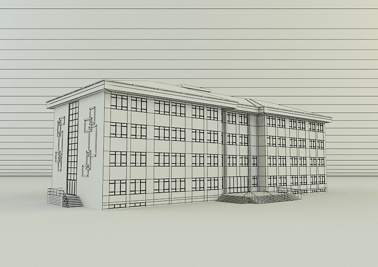 School Building Design 3D Model - TurboSquid 2120693