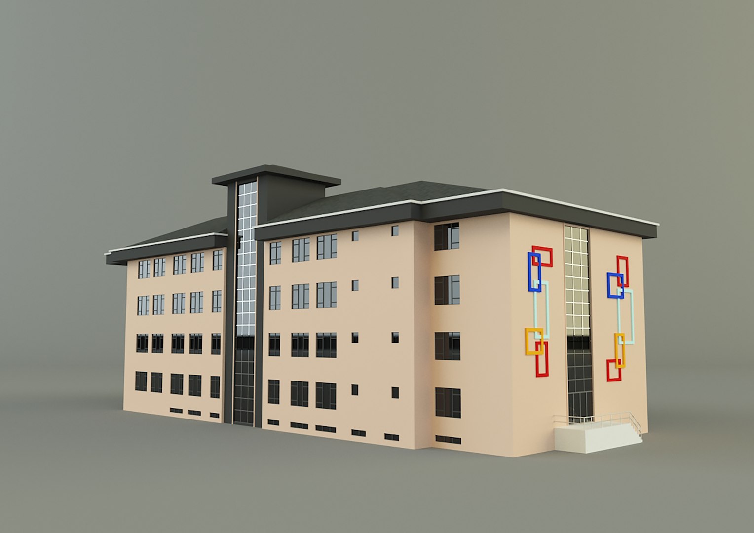 School Building Design 3D Model - TurboSquid 2120693