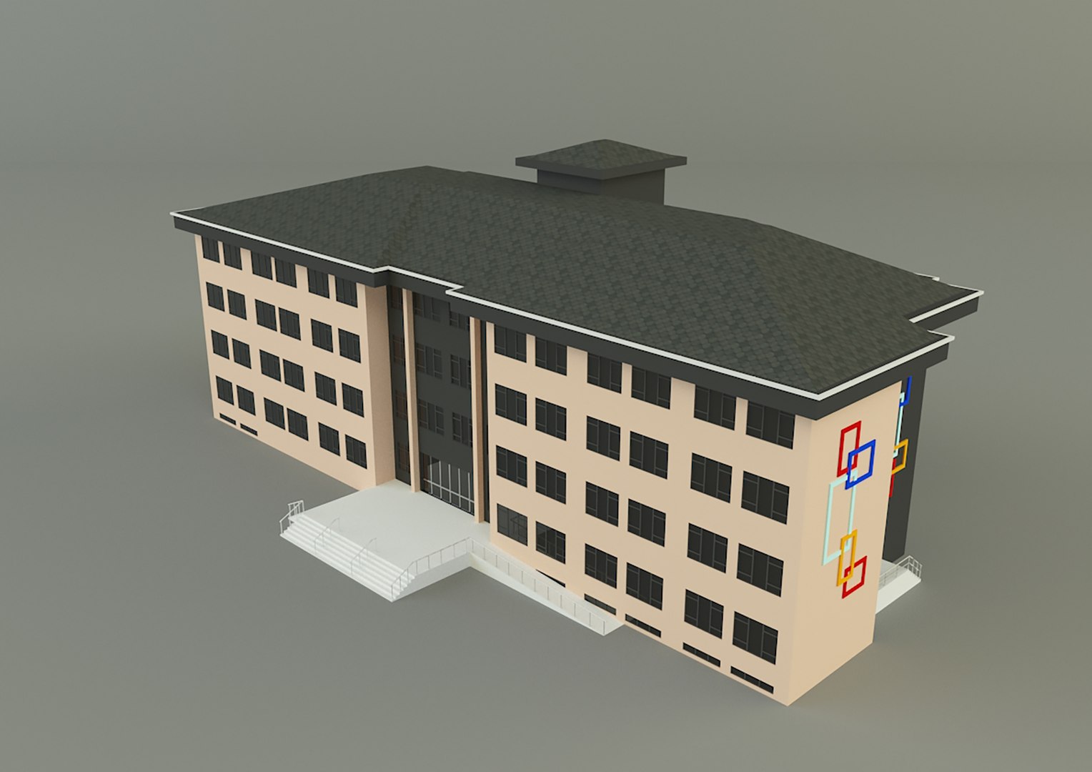 School Building Design 3D Model - TurboSquid 2120693