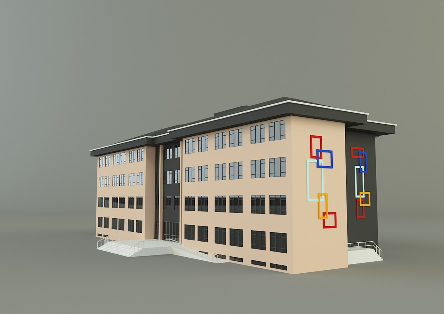 School Building Design 3D Model - TurboSquid 2120693
