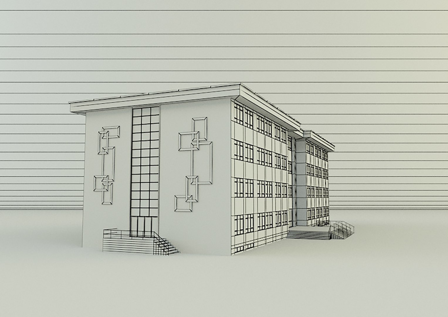 School Building Design 3D Model - TurboSquid 2120693