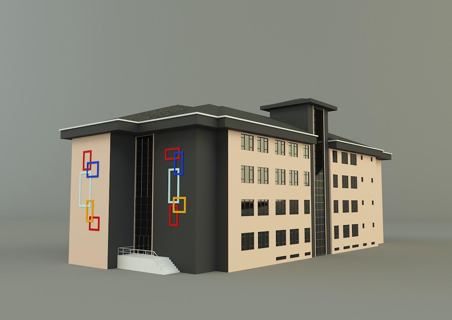 School Building Design 3D Model - TurboSquid 2120693