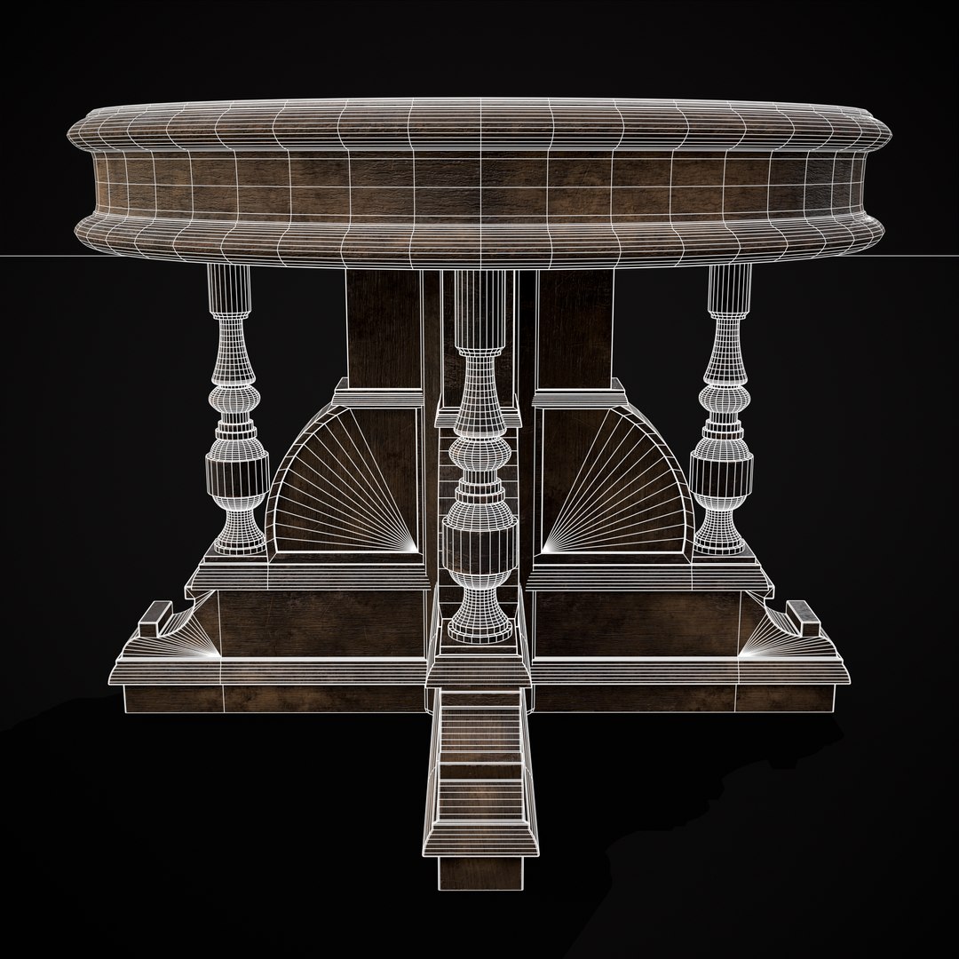 Round Renaissance Table 3D model - TurboSquid 2052835
