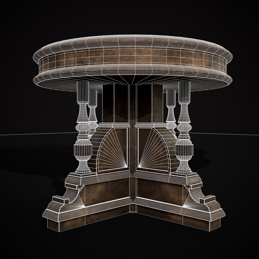 Round Renaissance Table 3D model - TurboSquid 2052835