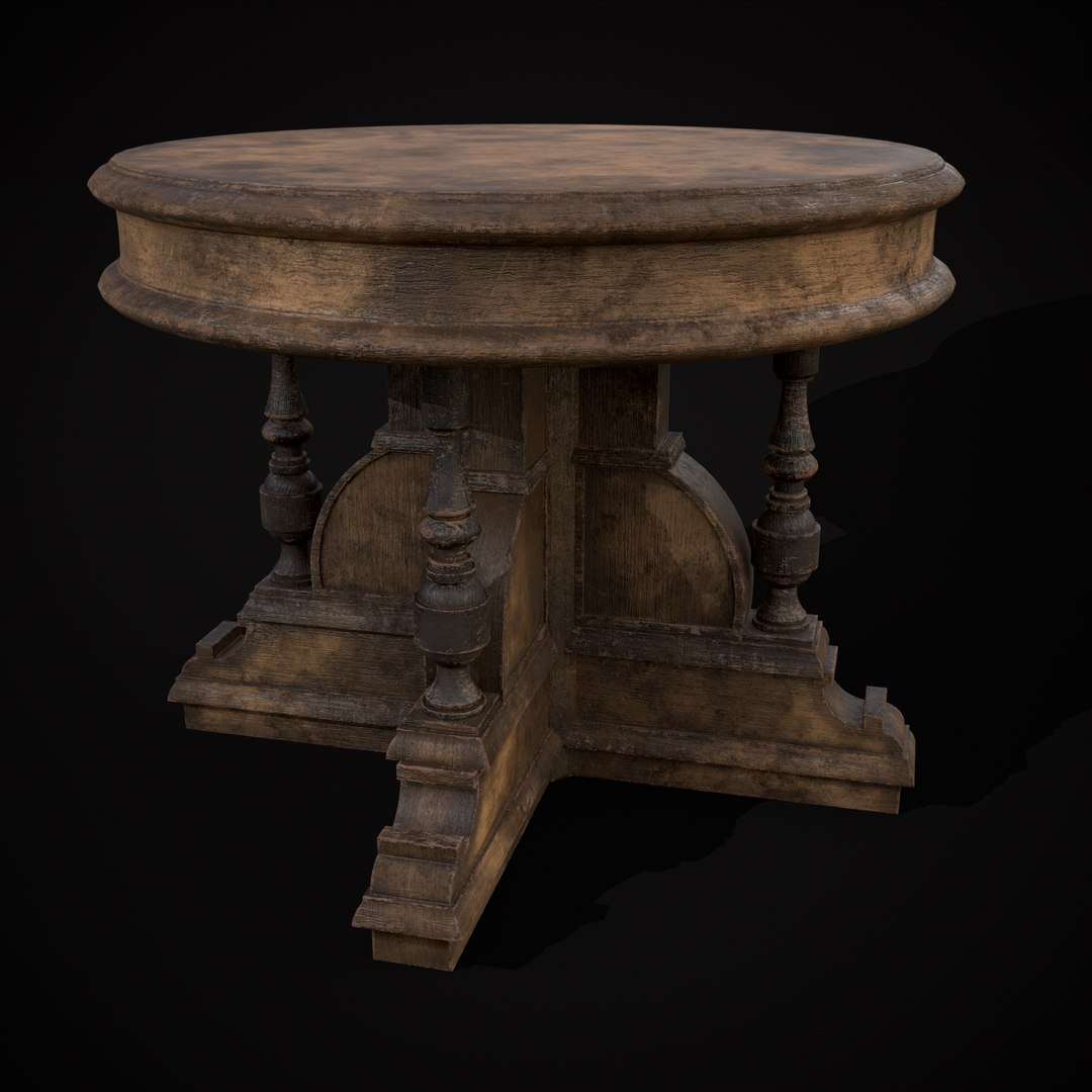 Round Renaissance Table 3D model - TurboSquid 2052835
