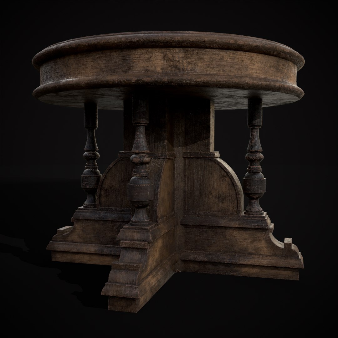 Round Renaissance Table 3D model - TurboSquid 2052835