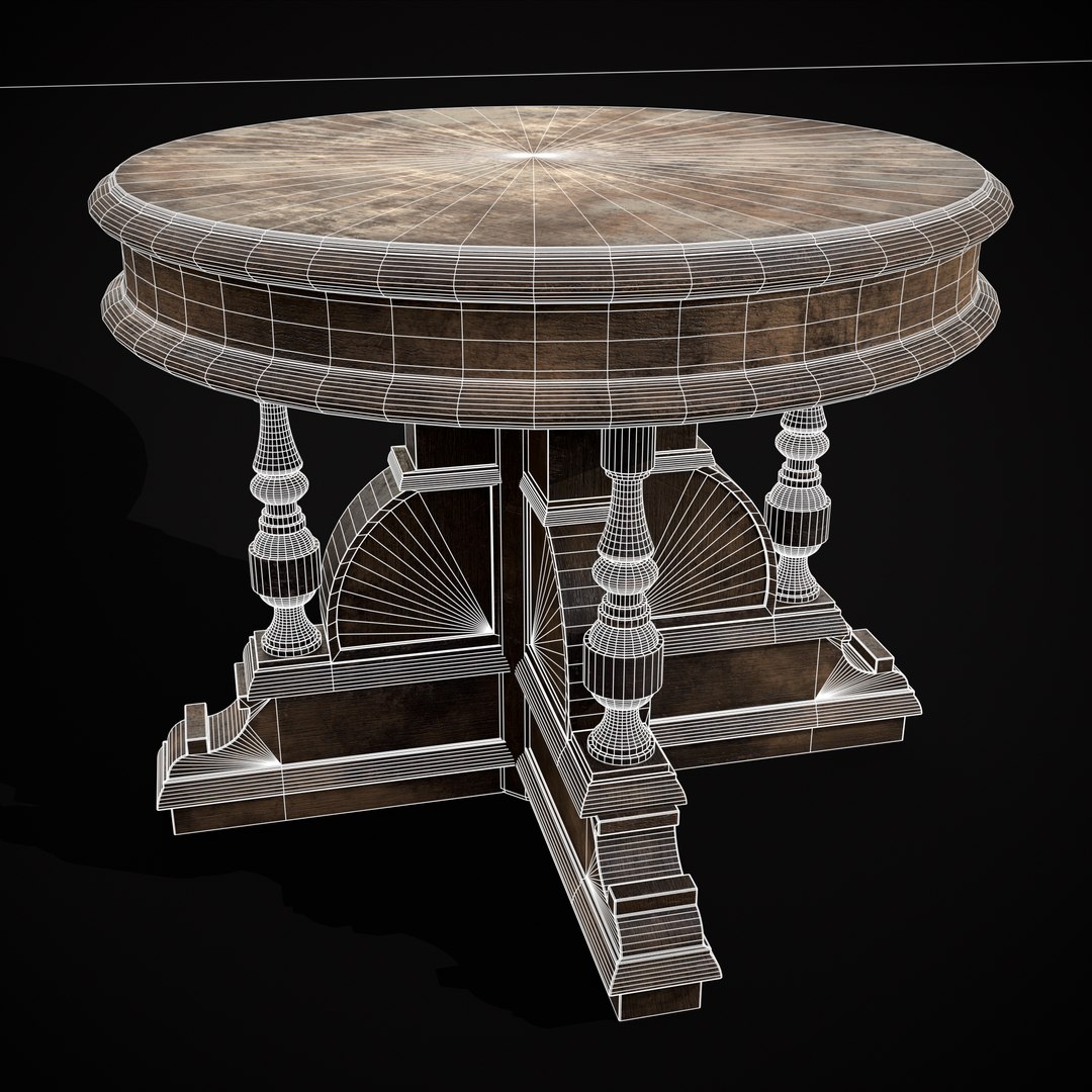 Round Renaissance Table 3D model - TurboSquid 2052835