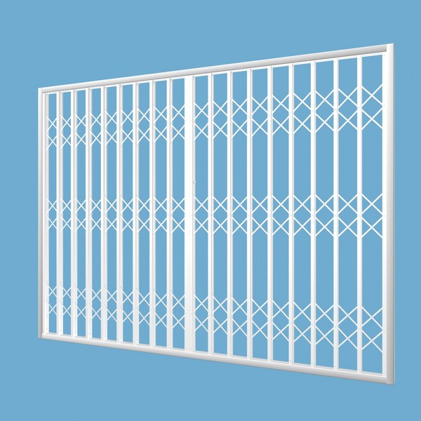 lattice retractable security gate 3d model