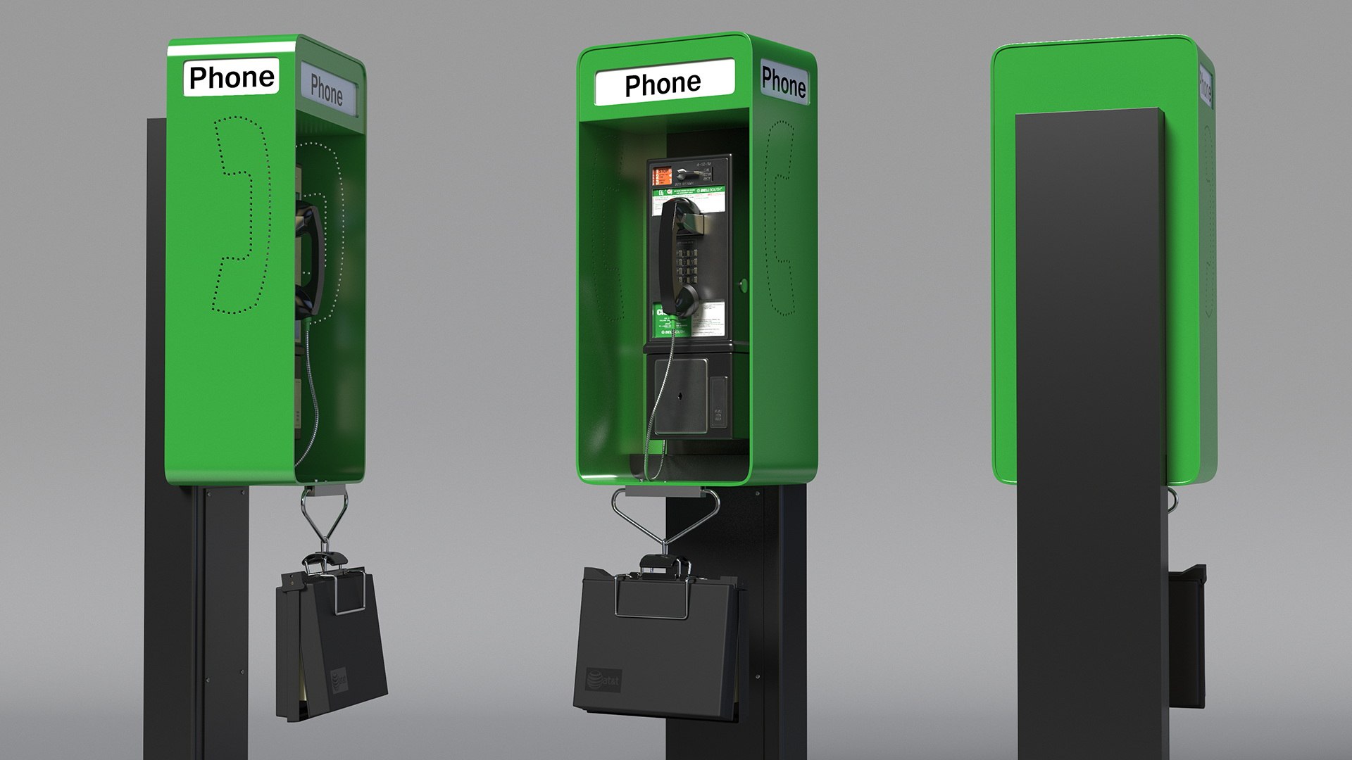 3D Public Payphone Booth - TurboSquid 2220552
