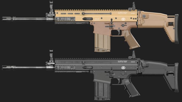 FN SCAR-H FDE Black Noir Game Ready 3D model - TurboSquid 1746965