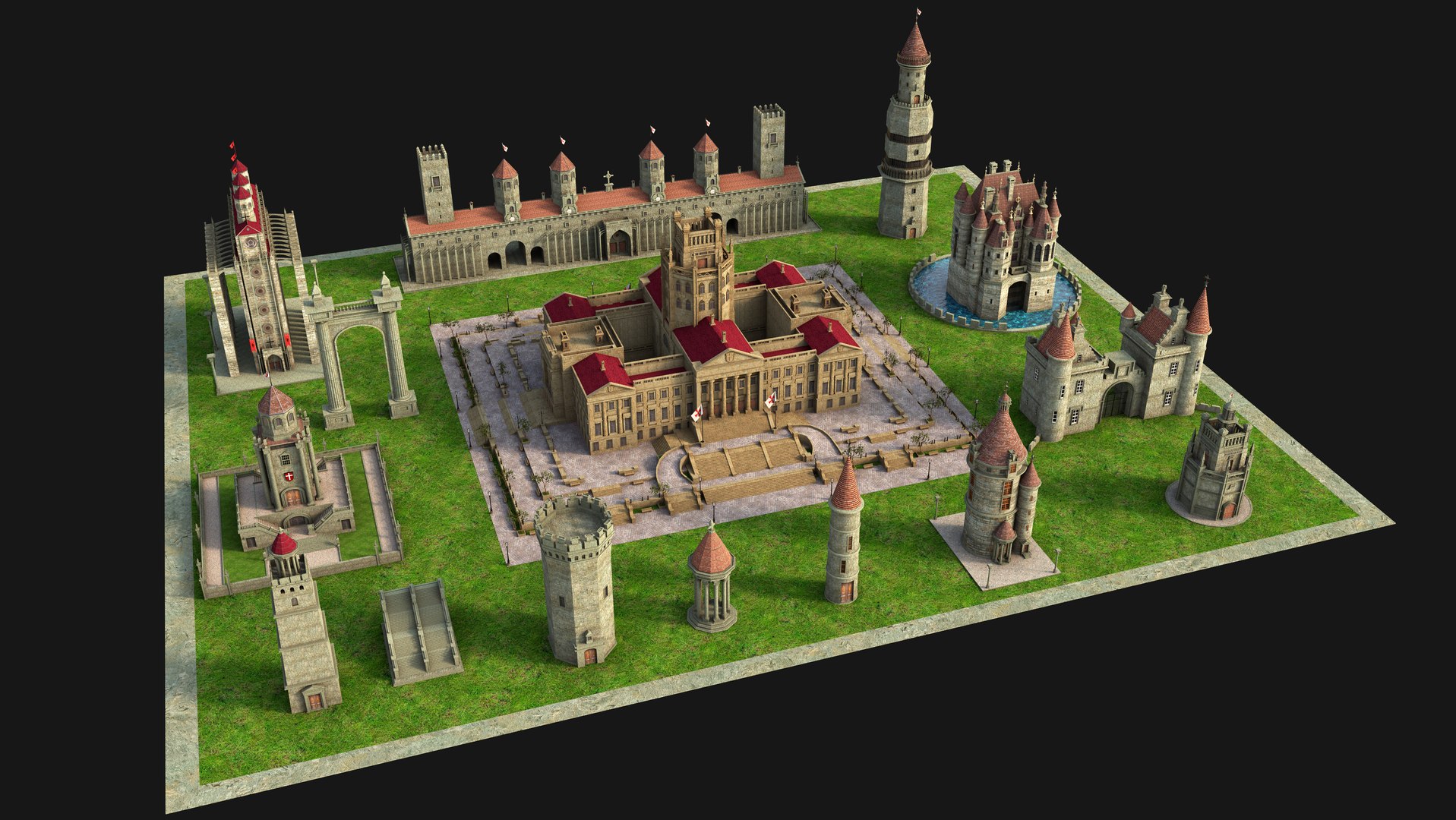 3D Collection Fantasy Ancient Buildings Model - TurboSquid 2151467
