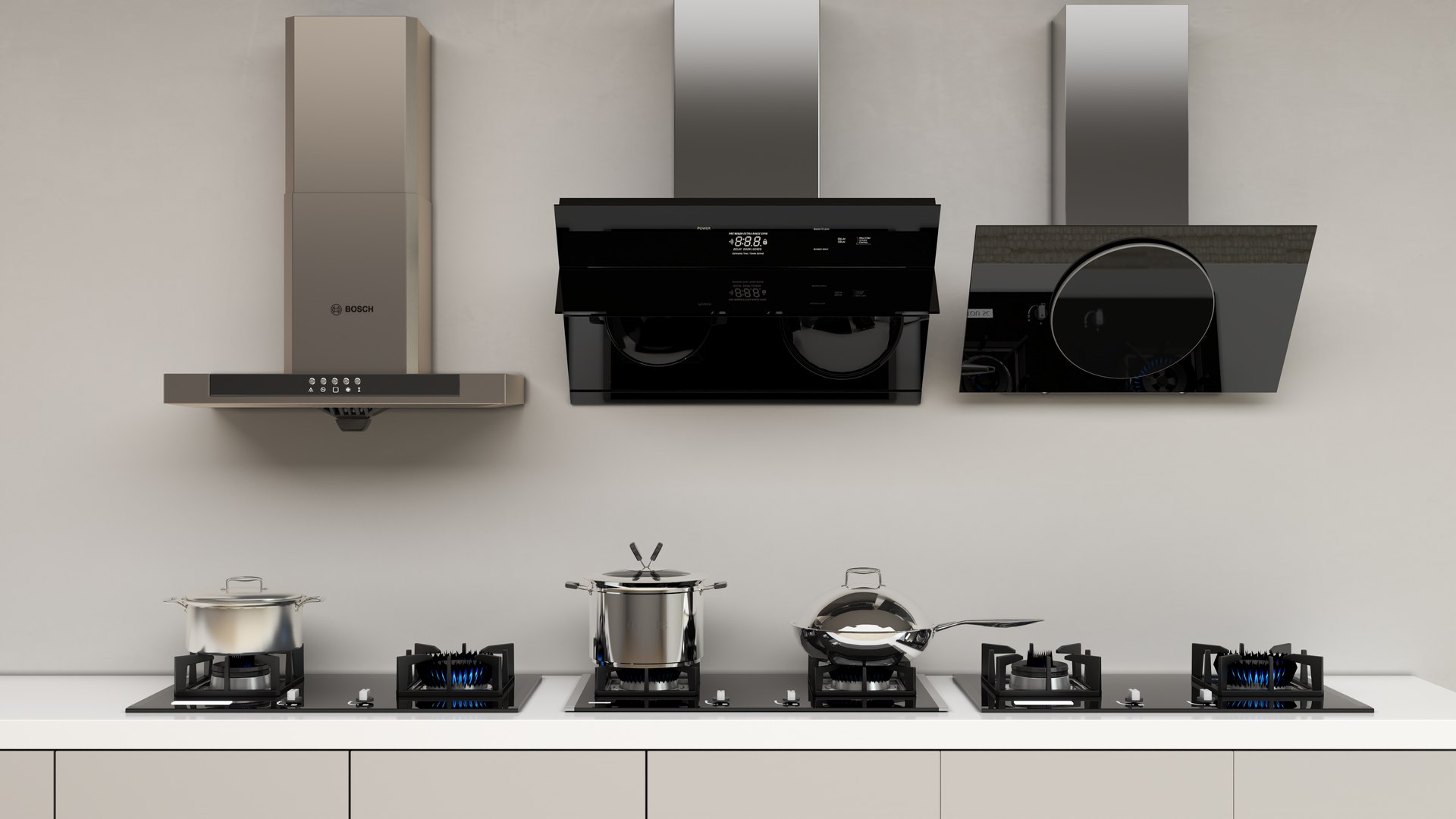 3D Gas Stove And Kitchen Hood Model - TurboSquid 2142044