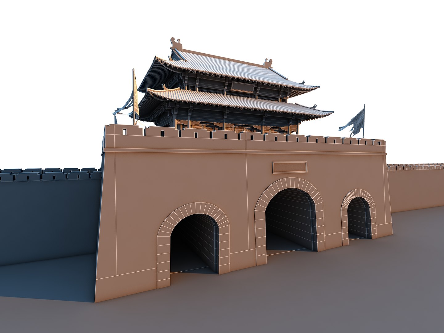 Gate Of Ancient Architecture 2 Model - TurboSquid 1807101