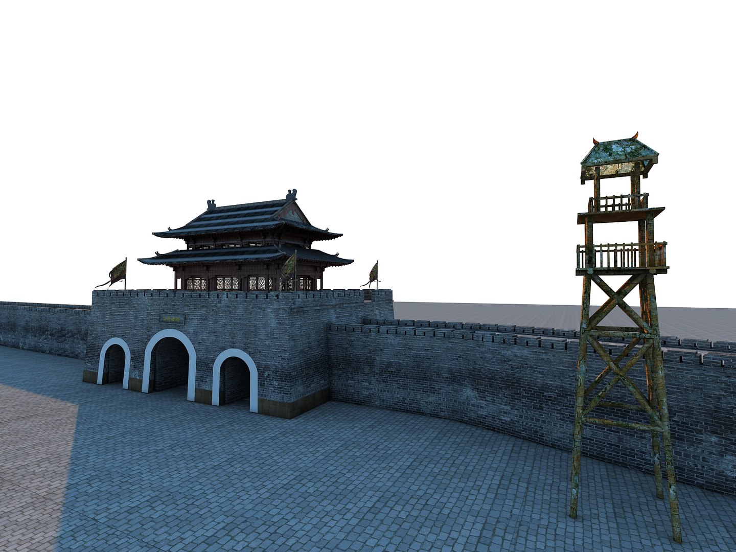 Gate Of Ancient Architecture 2 Model - TurboSquid 1807101