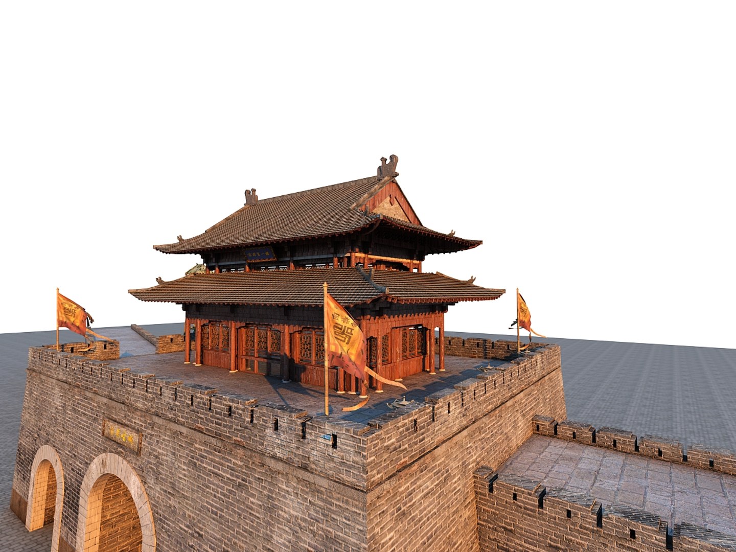 Gate Of Ancient Architecture 2 Model - TurboSquid 1807101