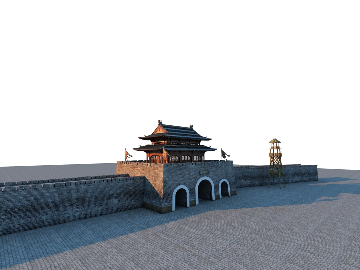 Gate Of Ancient Architecture 2 Model - TurboSquid 1807101