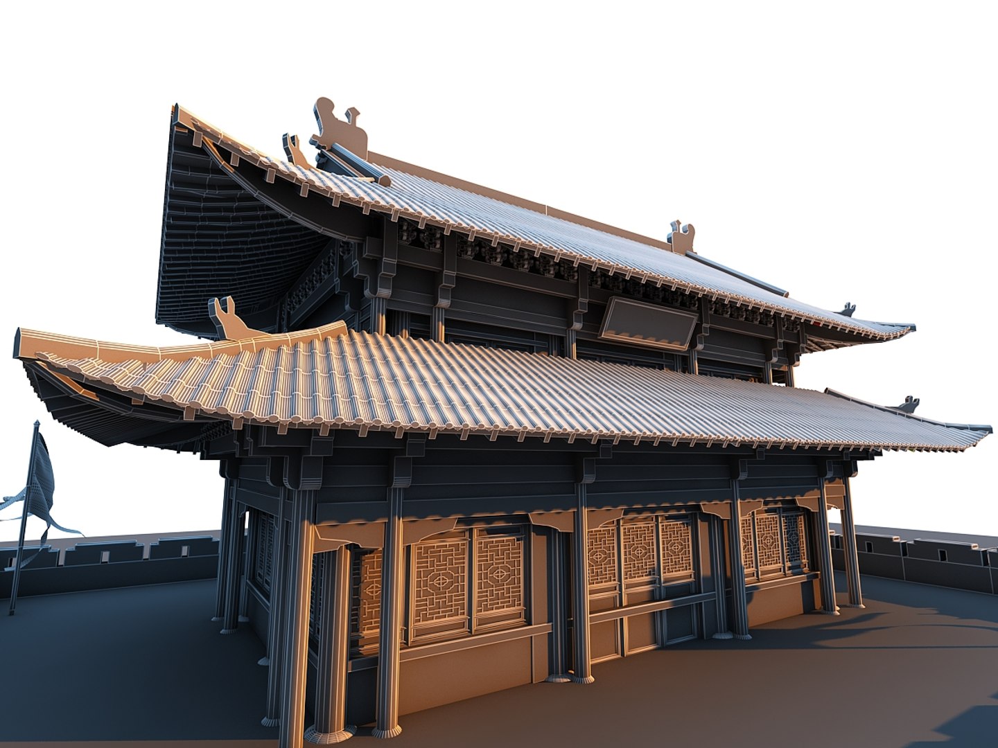 Gate Of Ancient Architecture 2 Model - TurboSquid 1807101