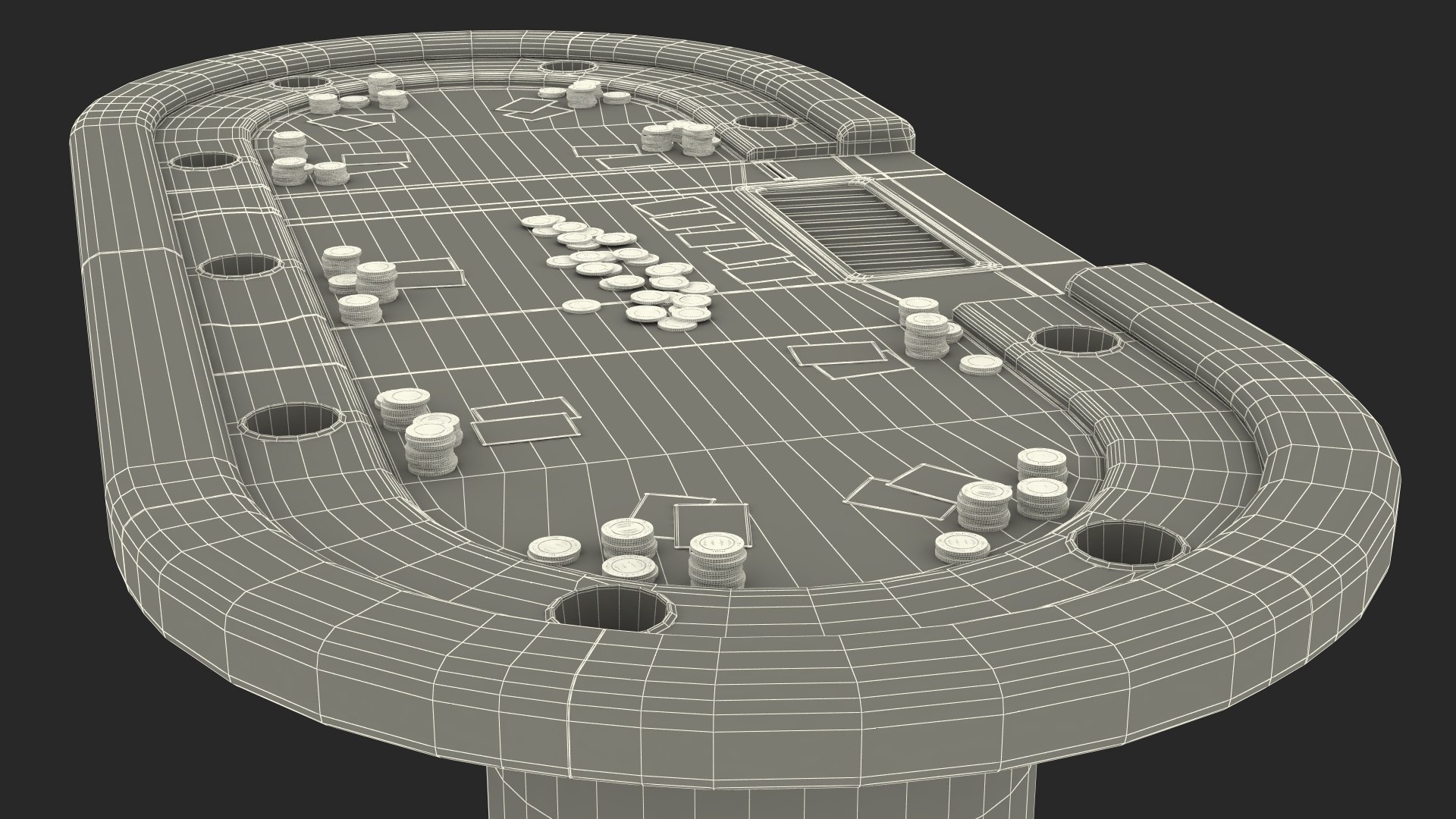 Casino Poker Table With Cards And Chips 3D - TurboSquid 2041077