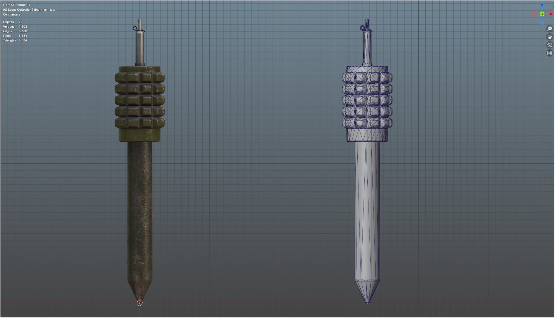 Soviet Anti-Personnel Fragmentation Landmine Barrage POM3-2M Low-poly ...