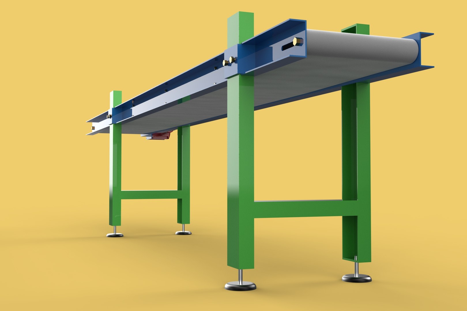 FACTORY INDUSTRIAL HORIZONTAL FLAT BELT CONVEYOR 3D Model - TurboSquid ...