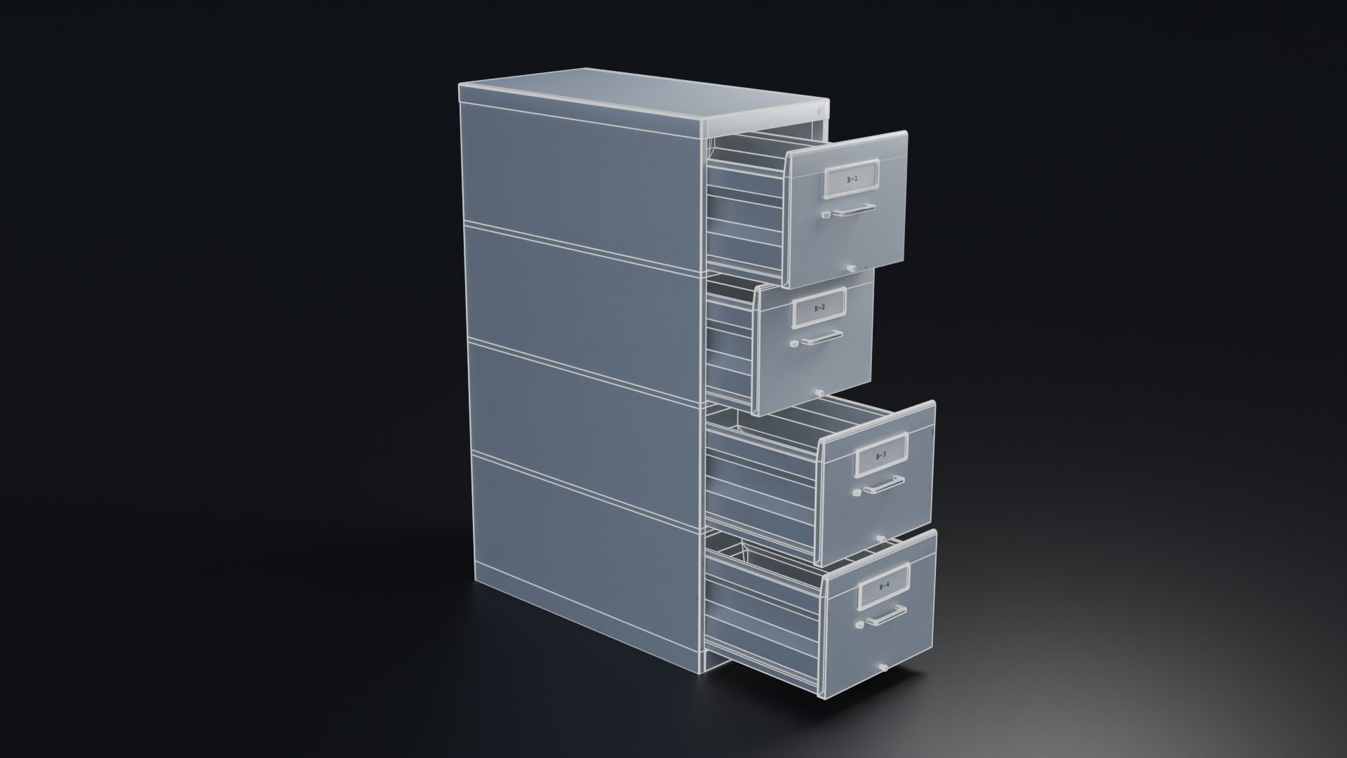 Filing Cabinet 4K And 2K Low-poly 3D - TurboSquid 2008135