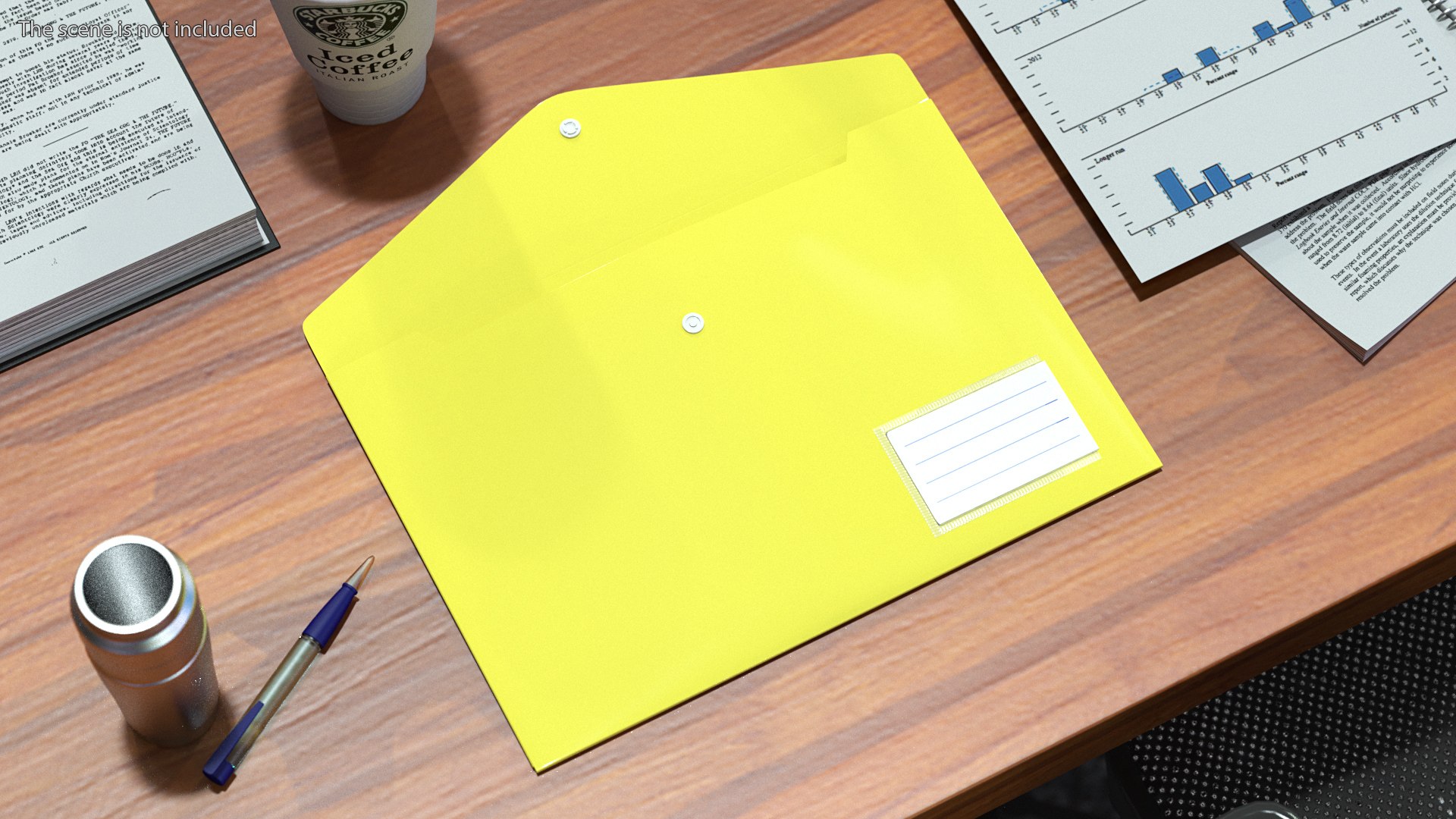3D Model Plastic Document Folder Open Yellow - TurboSquid 1772213