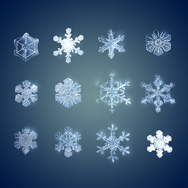 snow flakes 3d model