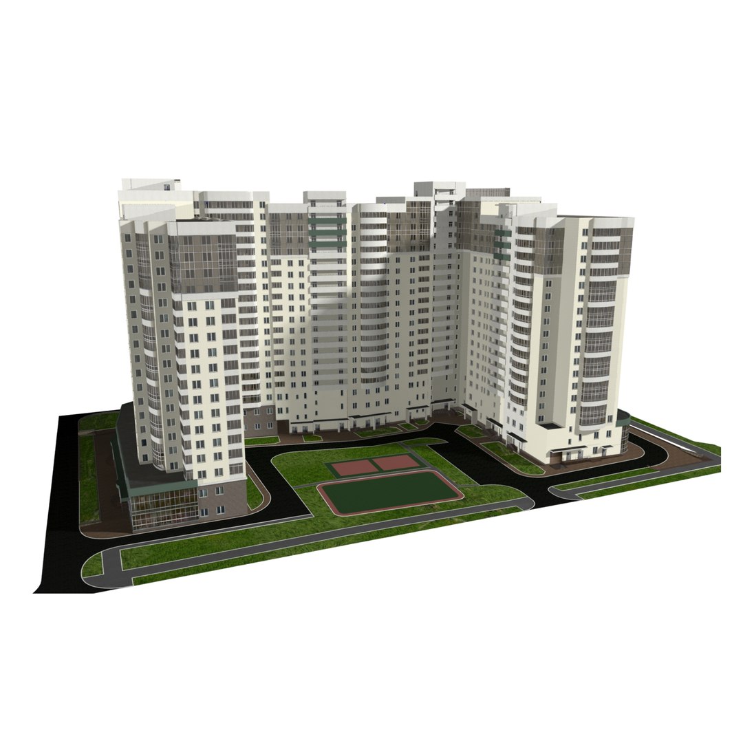 Residential Multi-storey Building 3D Model - TurboSquid 1474172