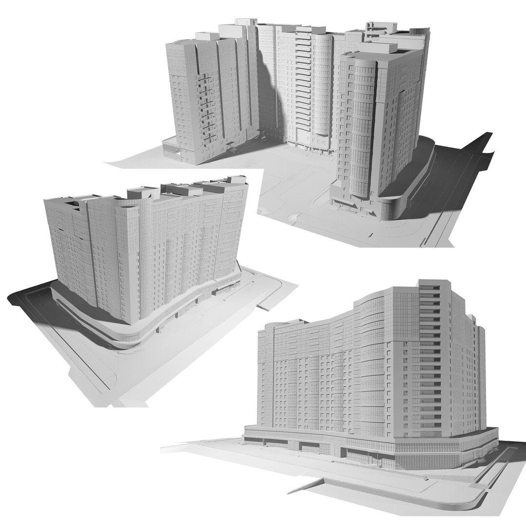 Residential Multi-storey Building 3D Model - TurboSquid 1474172