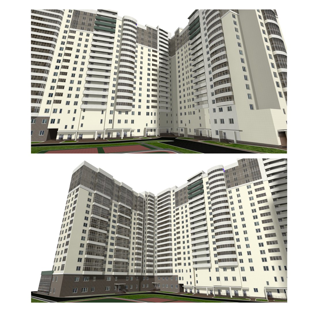 Residential Multi-storey Building 3D Model - TurboSquid 1474172