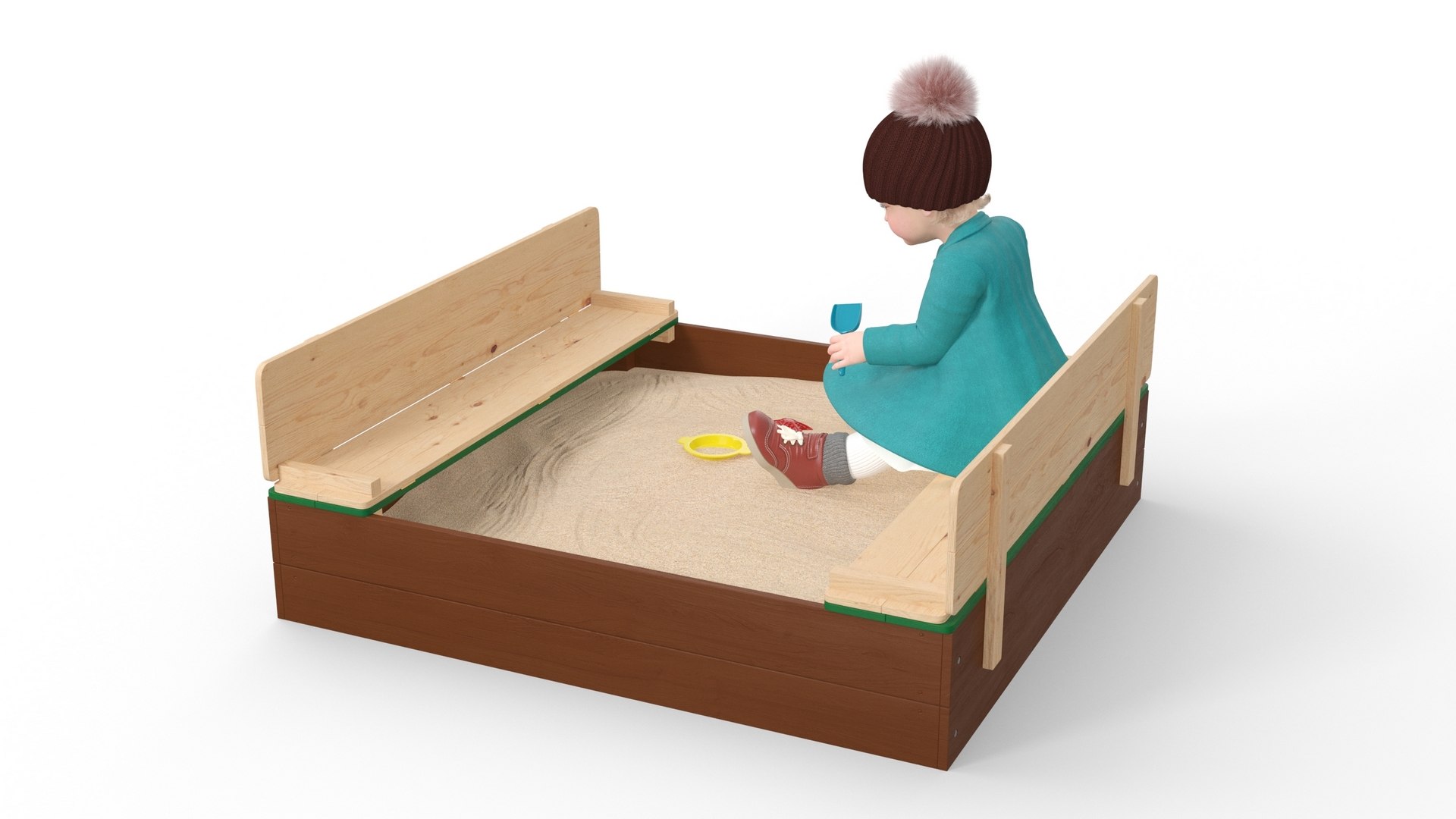 3D Little Girl Playing In Sandpit Fur - TurboSquid 2292875