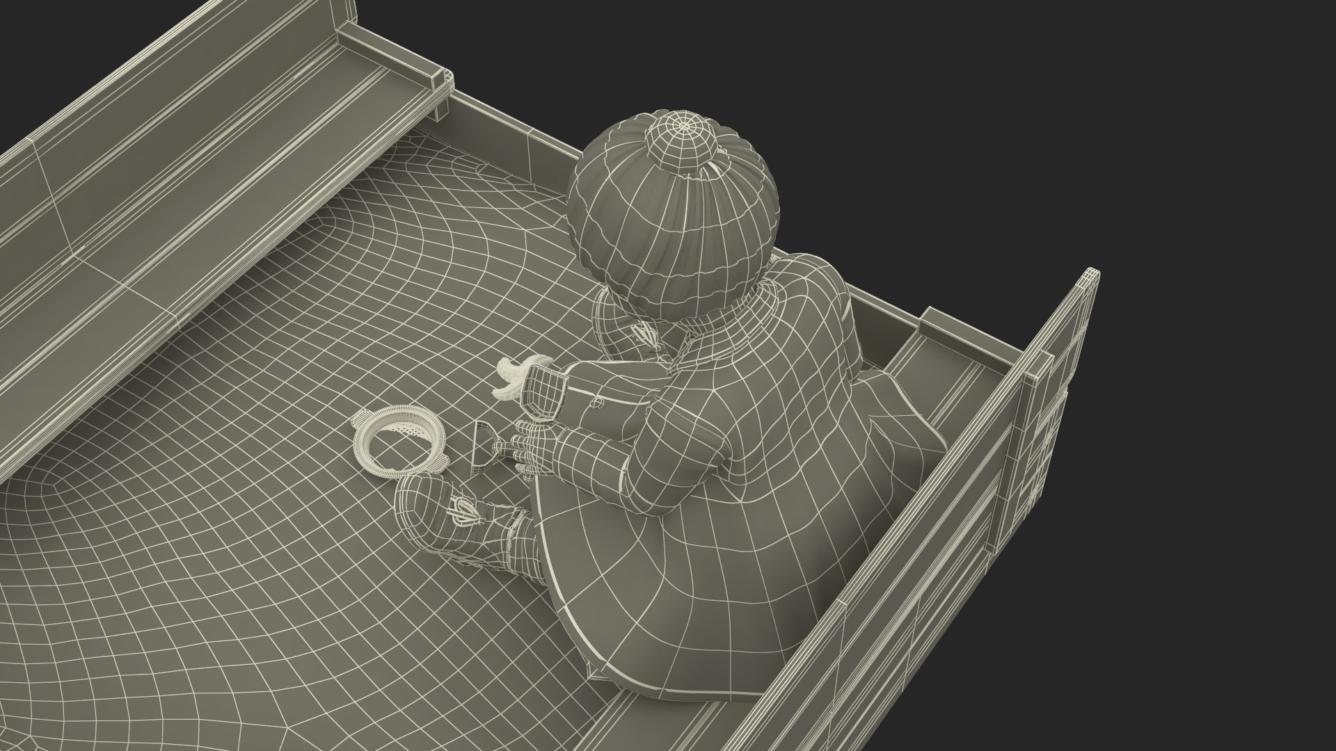 3D Little Girl Playing In Sandpit Fur - TurboSquid 2292875