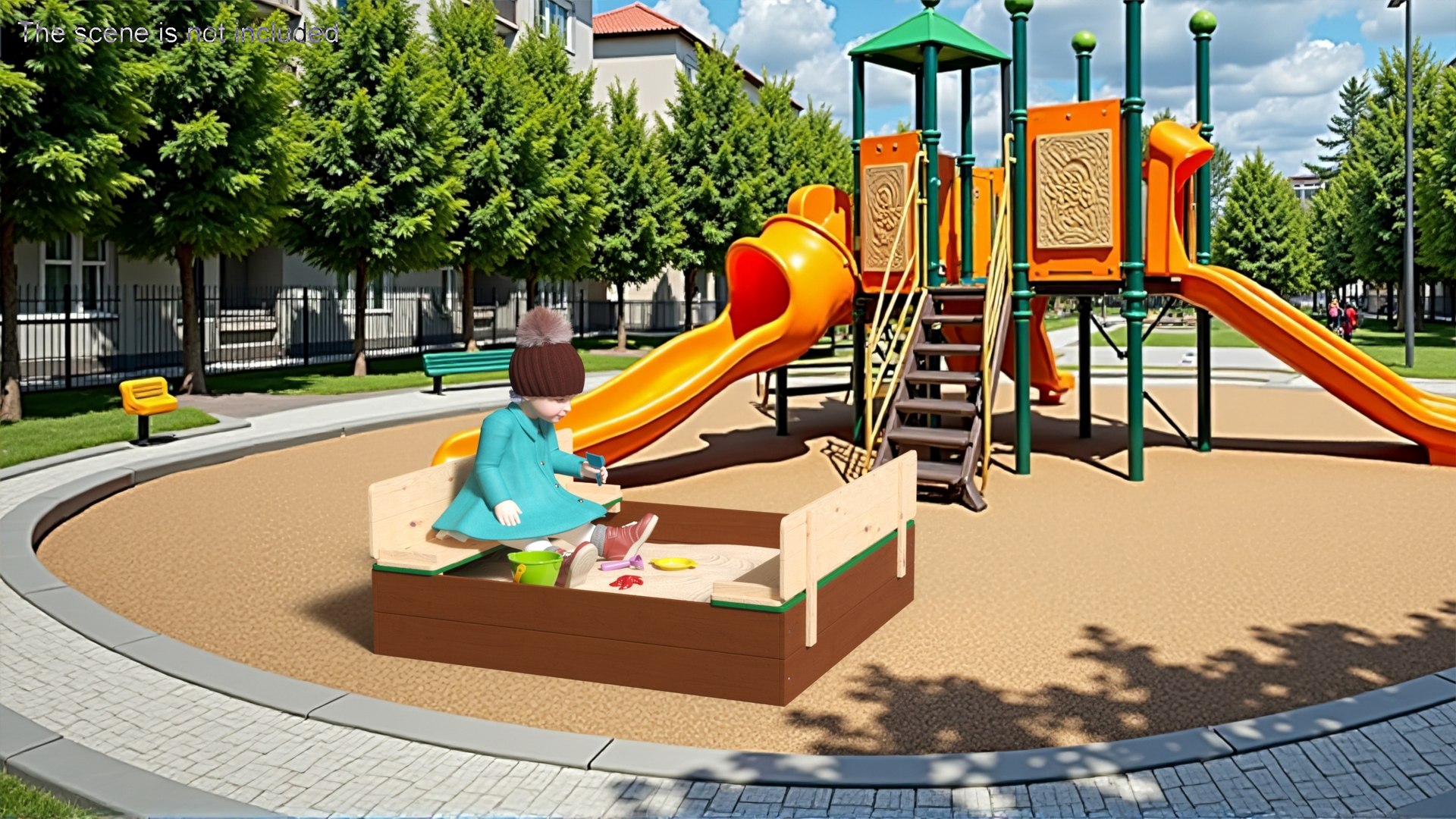 3D Little Girl Playing In Sandpit Fur - TurboSquid 2292875
