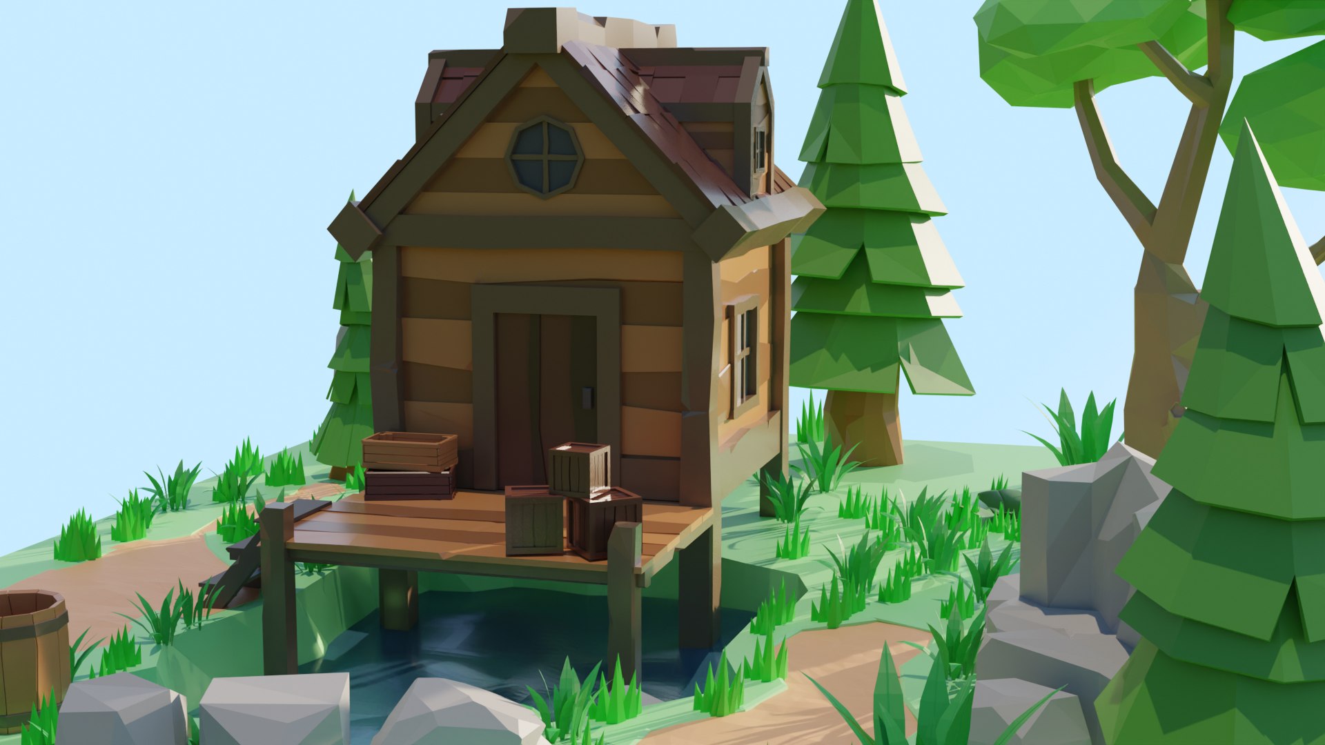 3D Countryside Cottage 01 Blend - TurboSquid 2221898