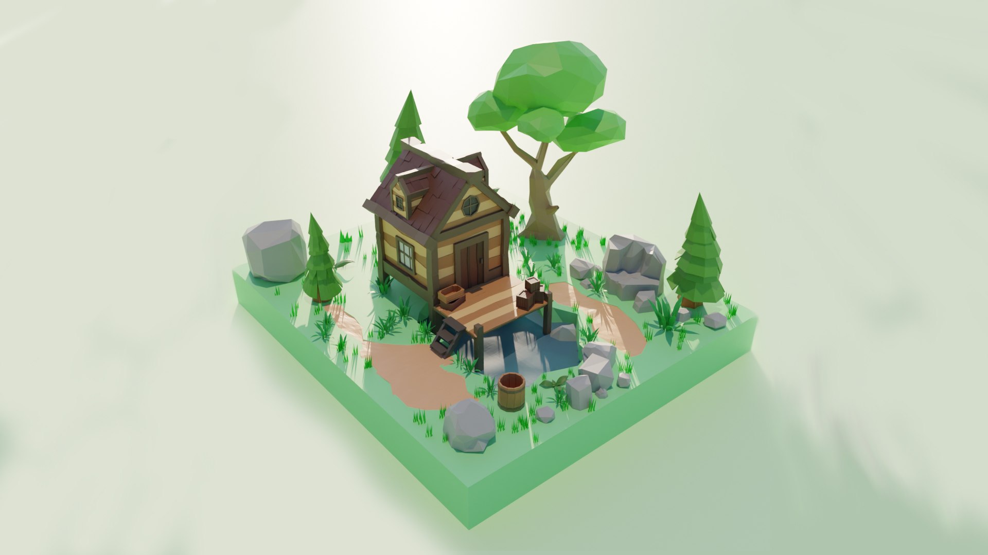 3D Countryside Cottage 01 Blend - TurboSquid 2221898