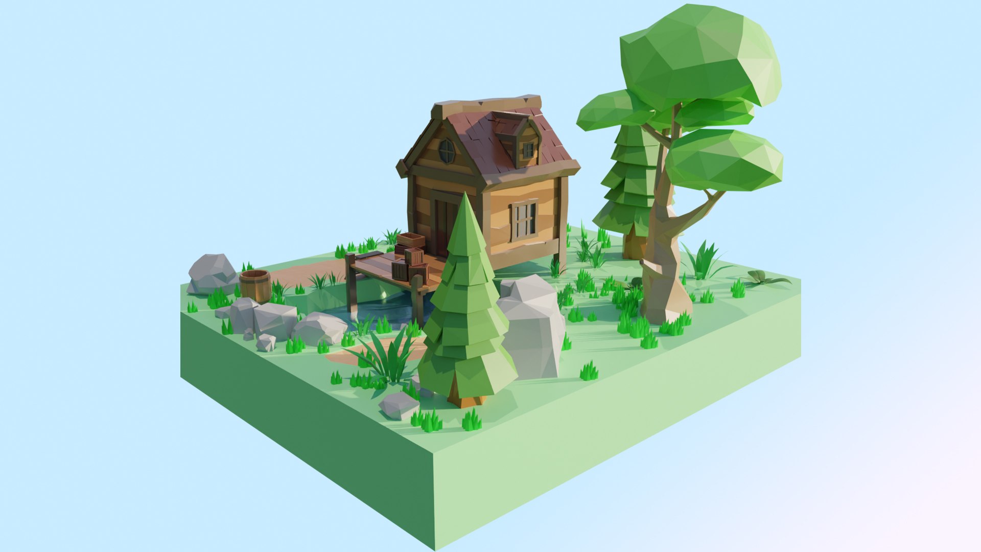 3D Countryside Cottage 01 Blend - TurboSquid 2221898