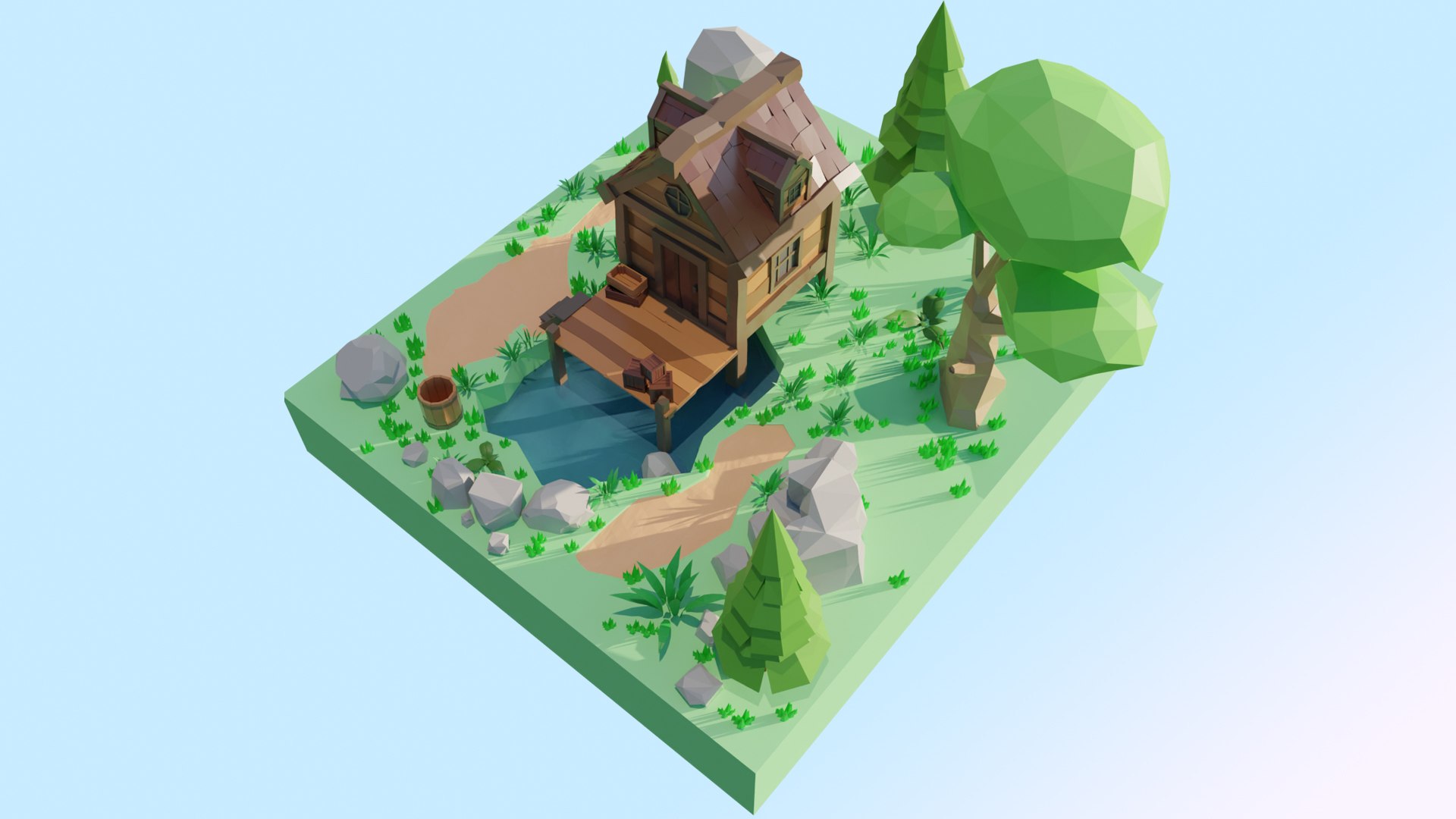 3D Countryside Cottage 01 Blend - TurboSquid 2221898