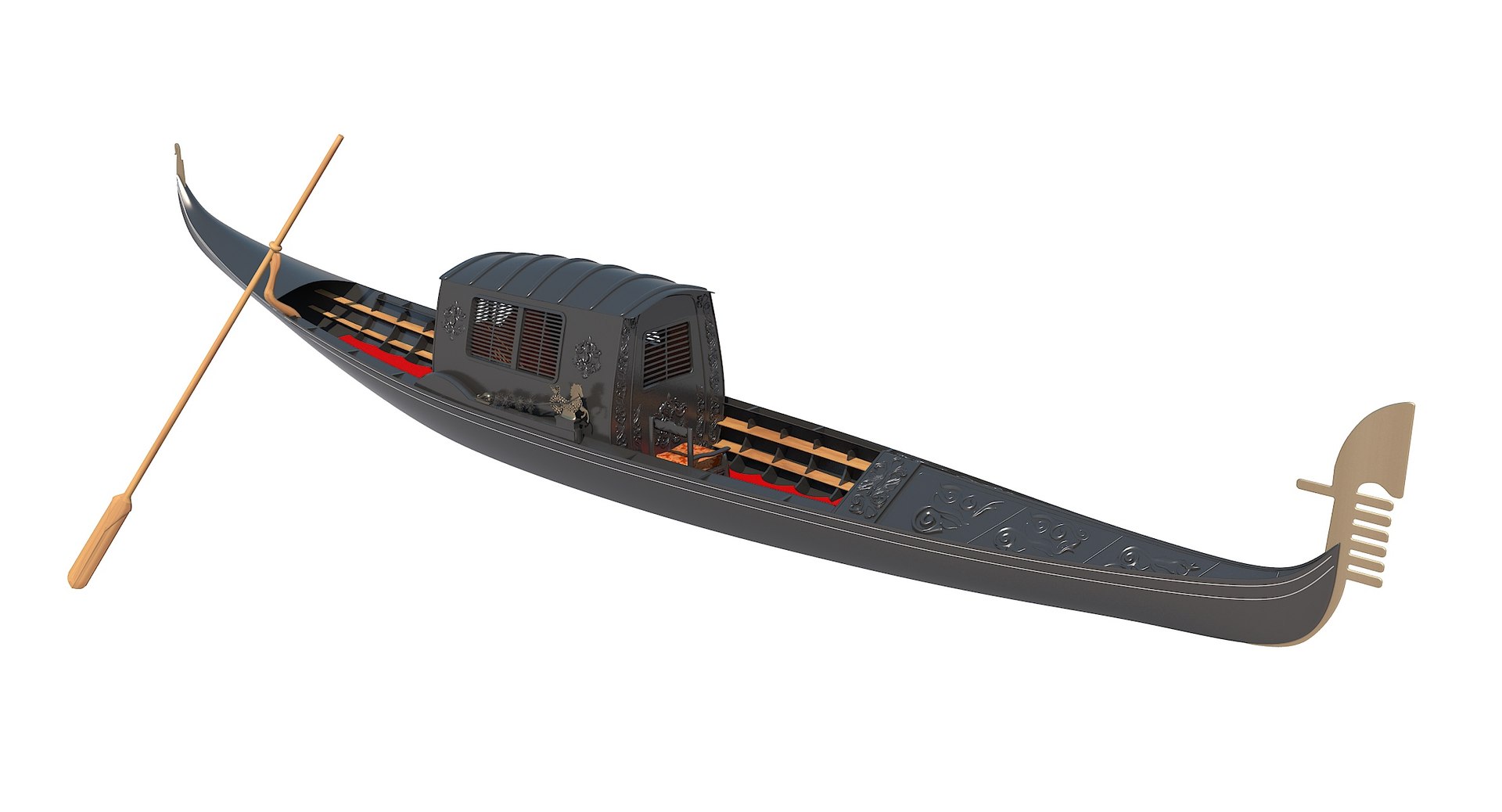 3d Venetian Gondola Roof Model