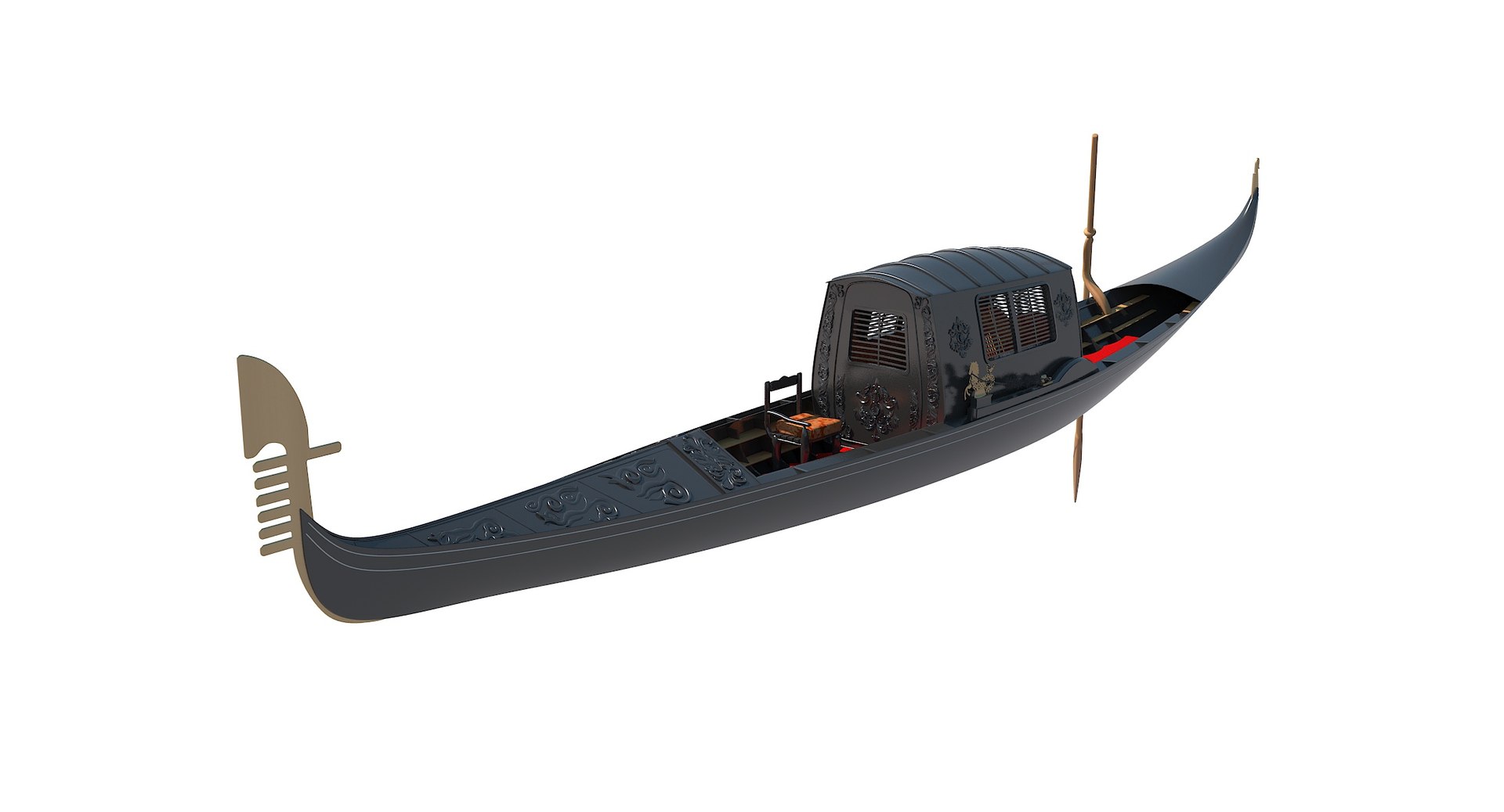 3d Venetian Gondola Roof Model