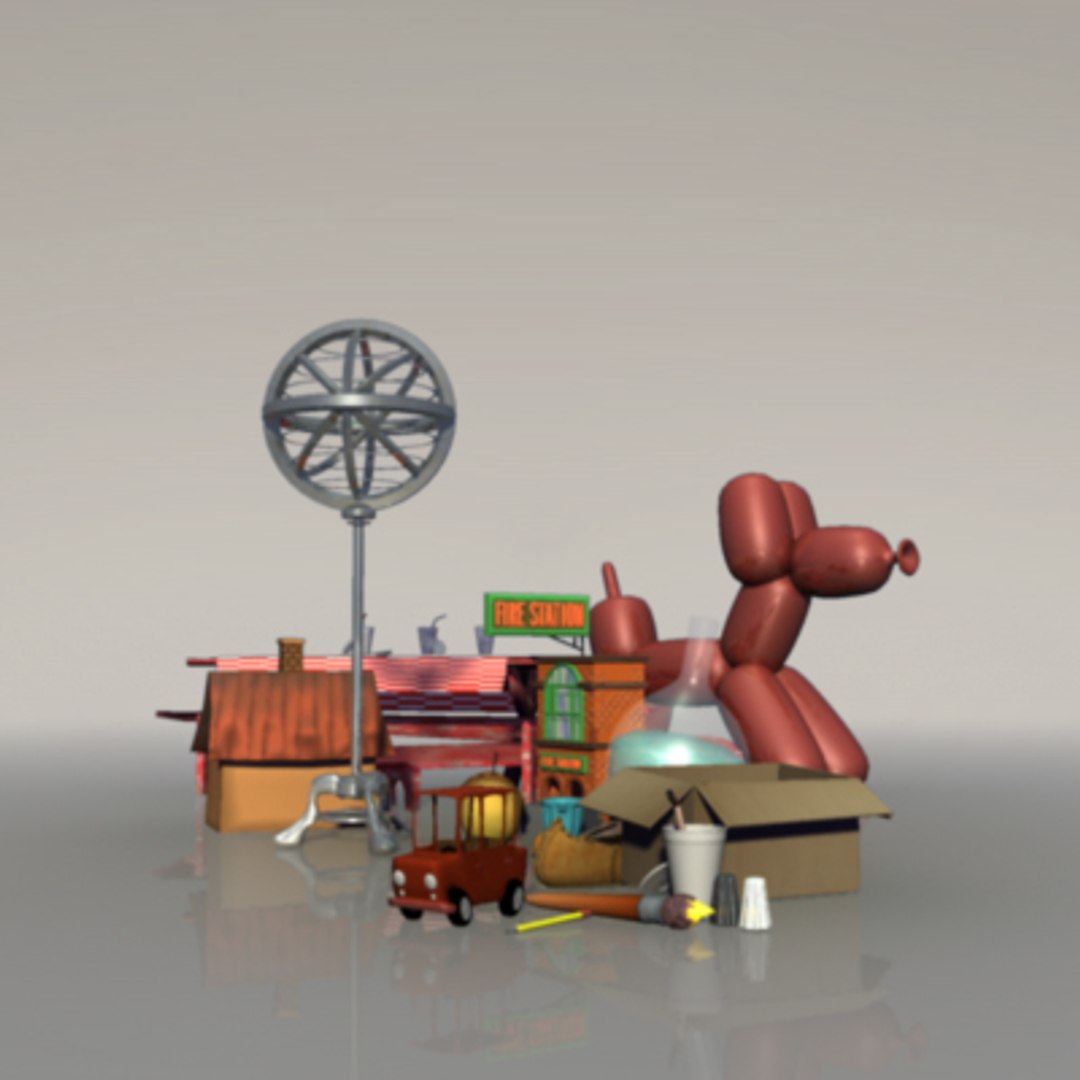 3d Yard Cartoon Props Model