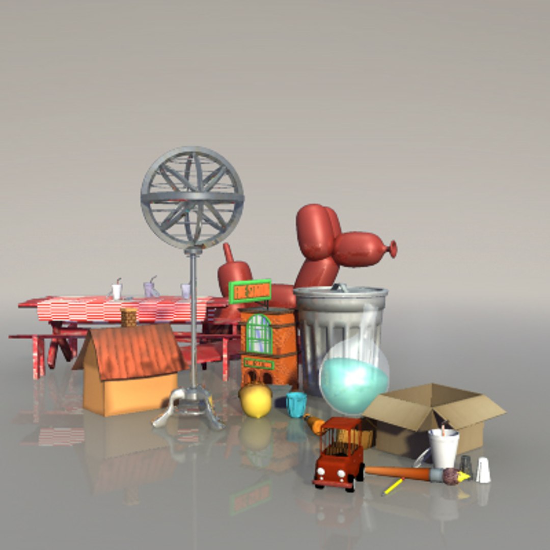 3d Yard Cartoon Props Model