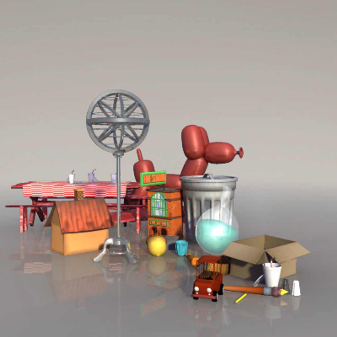 3d Yard Cartoon Props Model
