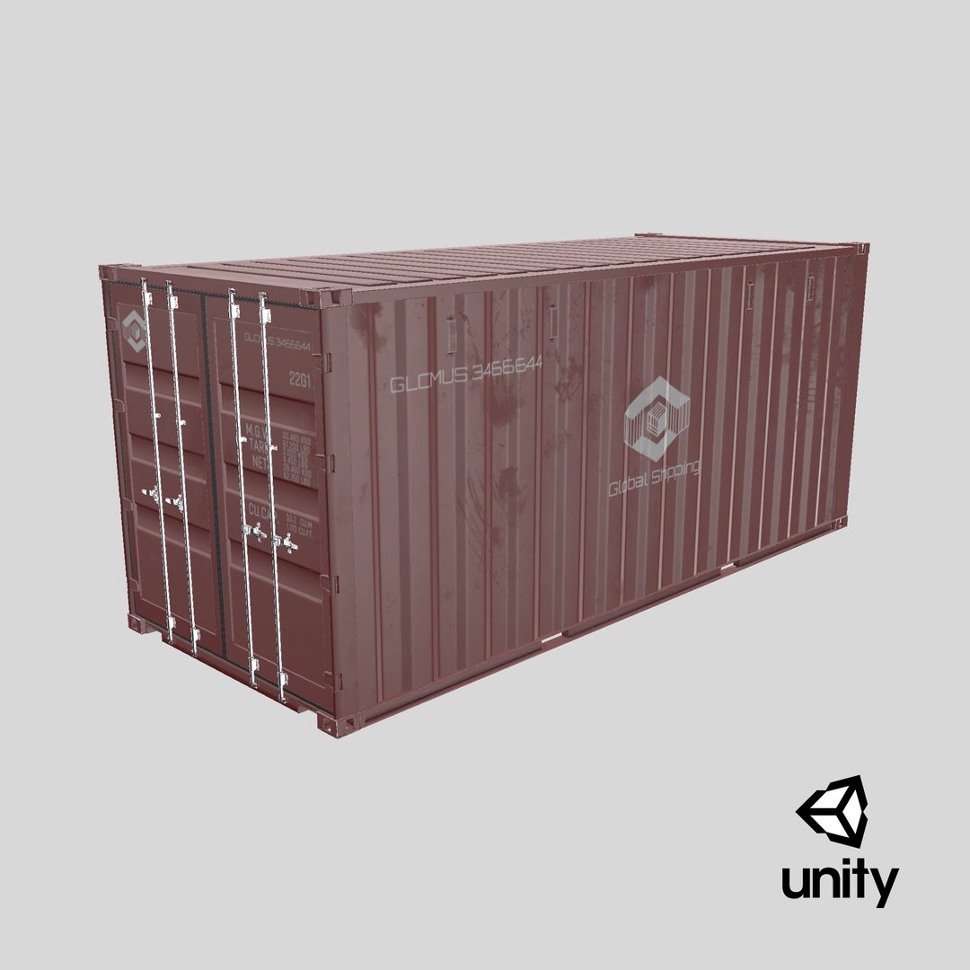 Intermodal Shipping Container 20-foot-long - Red Model - TurboSquid 2393197